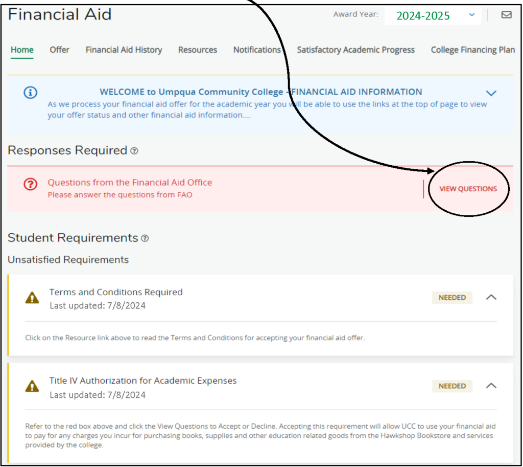 Satisfy Your Financial Aid Requirements - Umpqua Community College